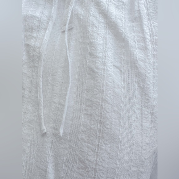 LOFT | Tops | White Lacy Striped Blouse | Poshmark